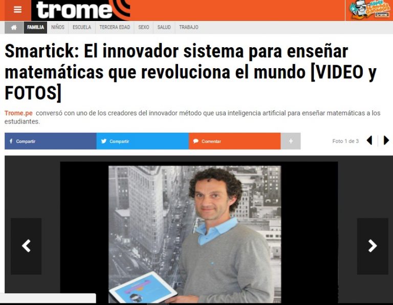 Trome Perú. Smartick: El innovador sistema para enseñar matemáticas
